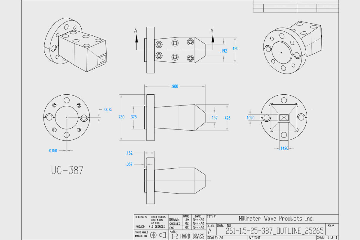 Standard Gain Horns - Millimeter Wave Products | Waveguide Products ...