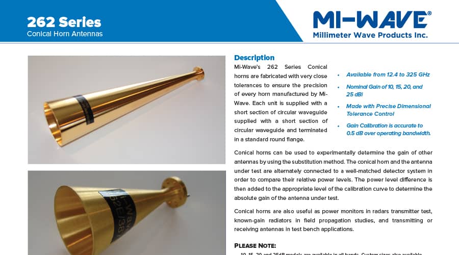 Conical Horn Antennas | View Specifications, Designs & More