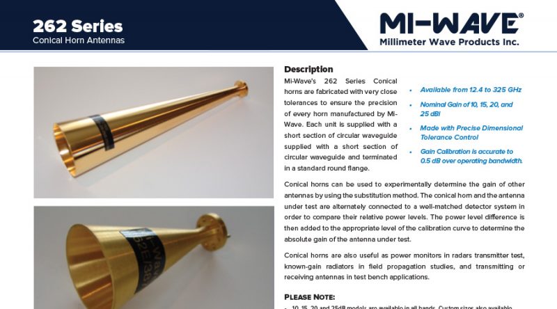 Conical Horn Antennas | View Specifications, Designs & More