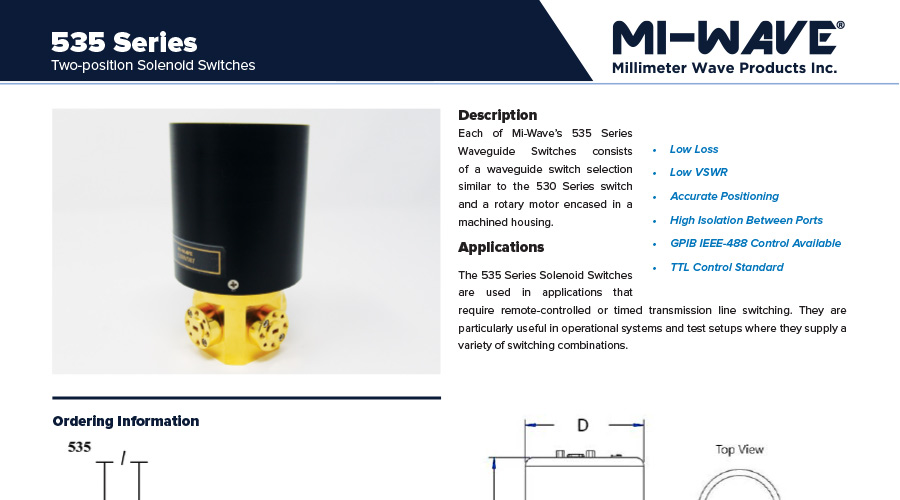 Electromechanical Waveguide Switches | Millimeter Wave