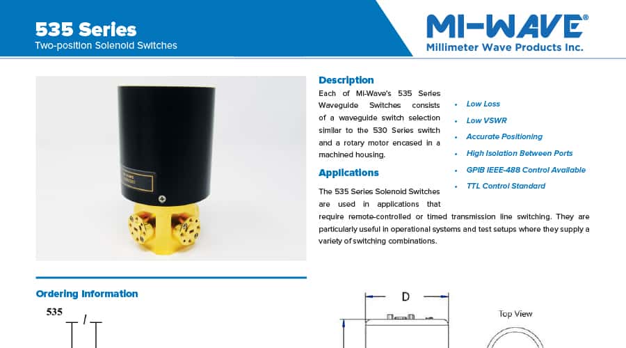 Electromechanical Waveguide Switches | Millimeter Wave