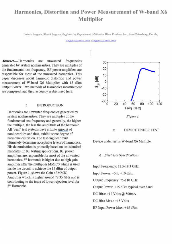 Harmonics, Distortion and Power Measurement